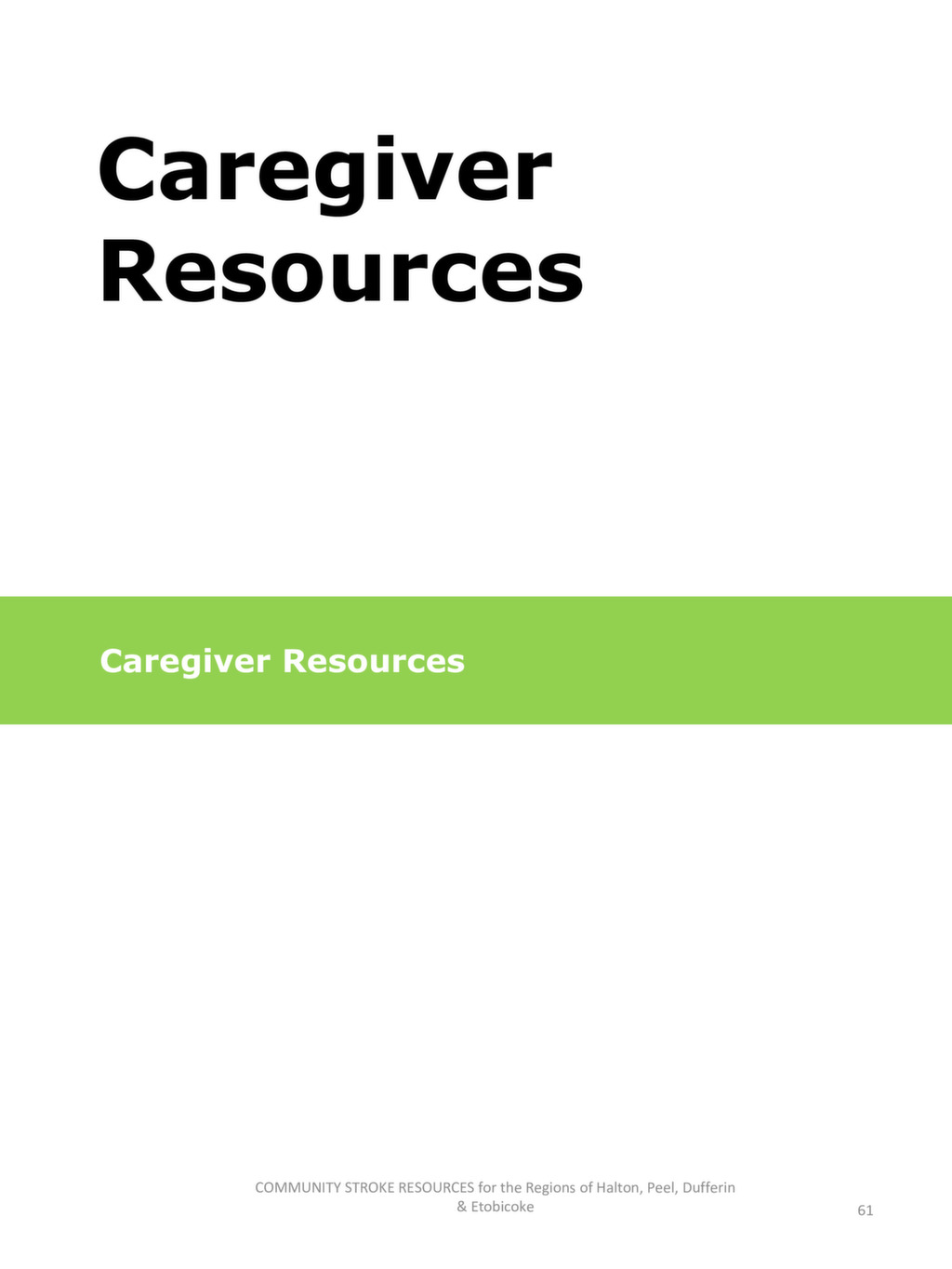 Community Resource Book | WestGTAStrokeNetwork